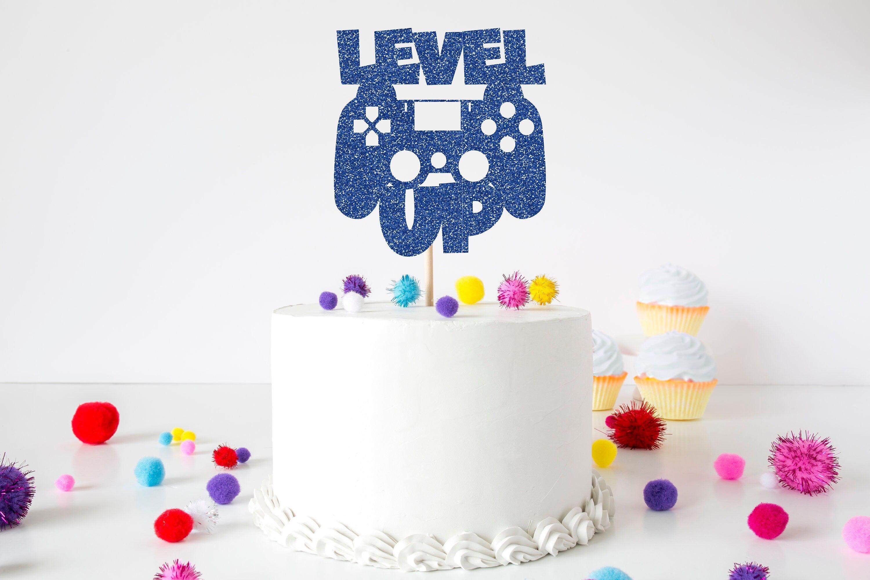 Level up Cake Topper Video Game Cake Topper Gamer Birthday Cake Topper ...