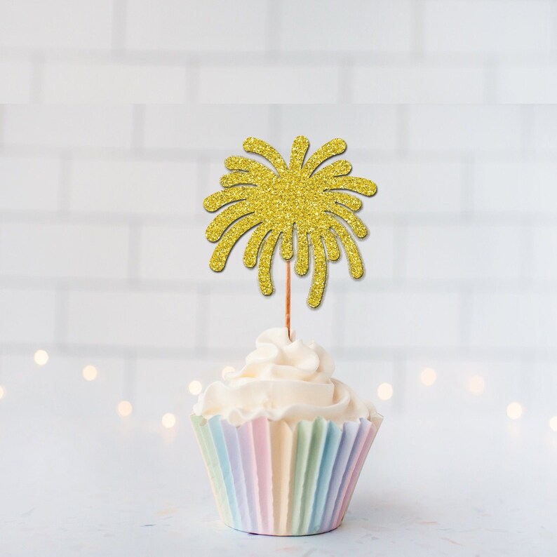 Glitter Firework Cupcake Toppers Glitter Cupcake Toppers Glitter Cake ...