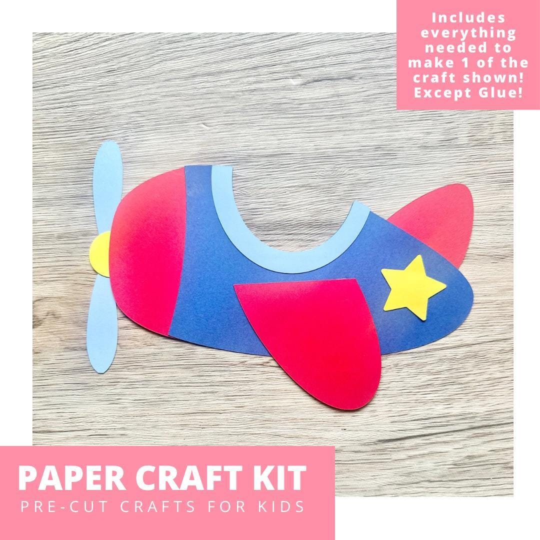 Airplane Paper Craft Kit, Airplane Arts & Crafts Kit for Kids, Airplane ...