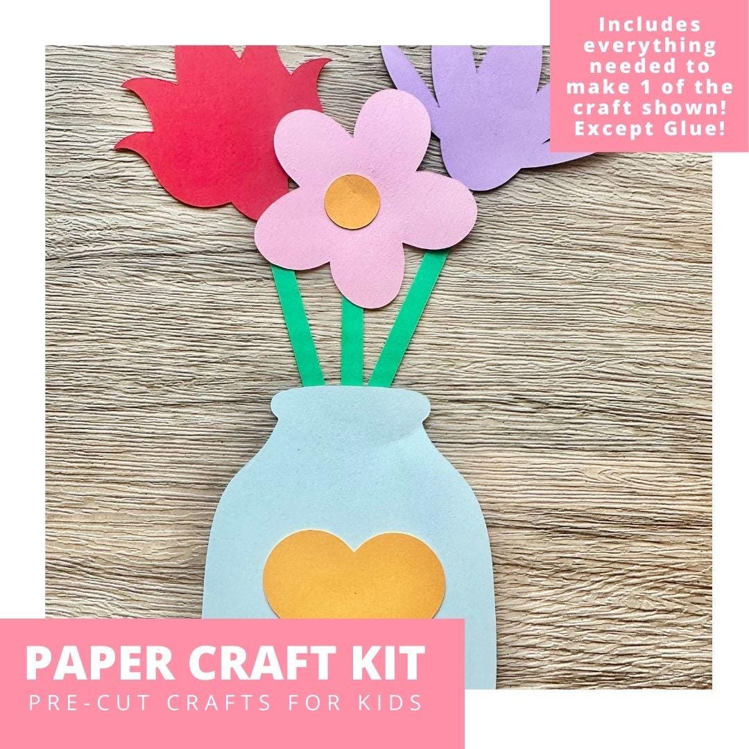 Vase of Flowers Paper Craft Kit, Flower Arts & Crafts Kit for Kids ...