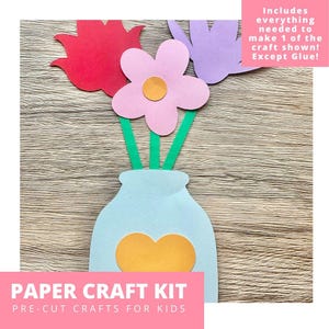 Vase of Flowers Paper Craft Kit, Flower Arts & Crafts Kit for Kids ...