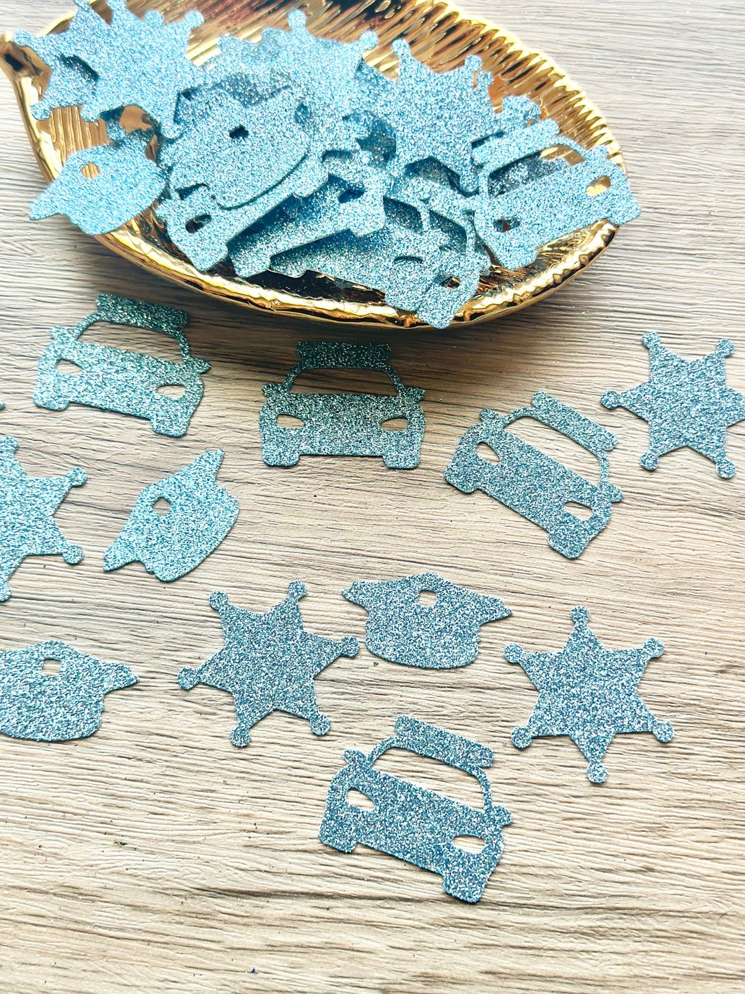 Glitter Police Confetti, Police Table Scatter, Cardstock Confetti ...