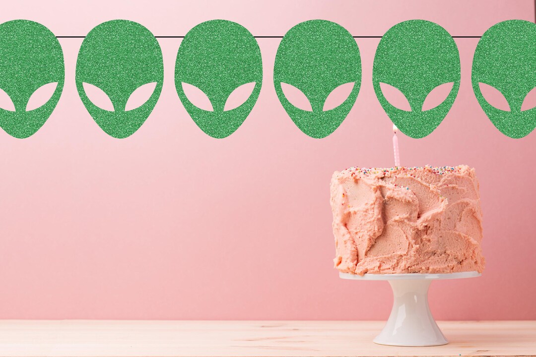 Glitter Alien Banner - Alien Garland - Etsy