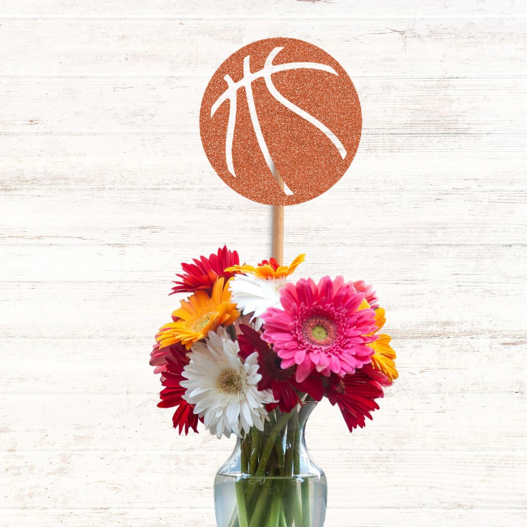 Glitter Basketball Centerpiece Sticks, Glitter Table Decorations ...