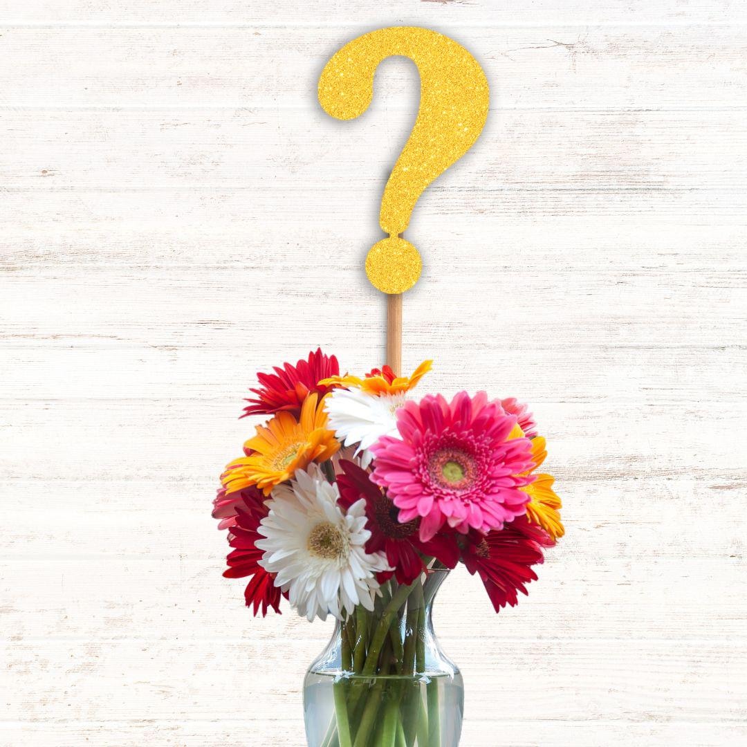 Glitter Question Mark Centerpiece Sticks, Glitter Table Decorations ...