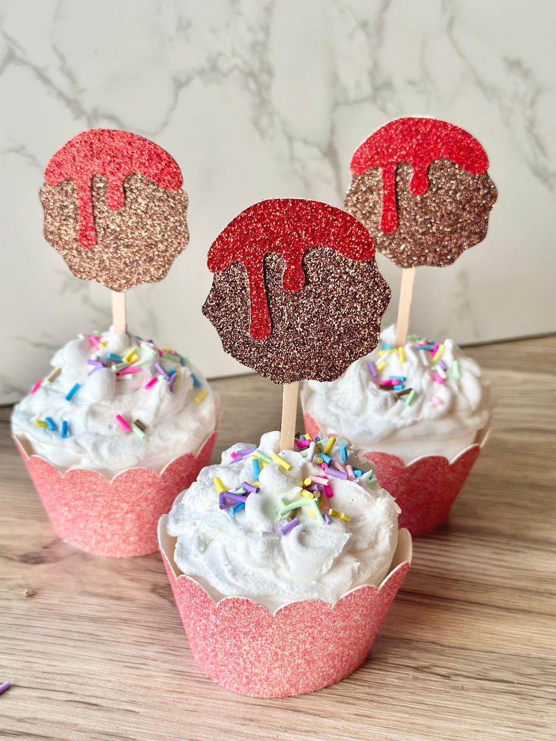 Glitter Meatball Cupcake Toppers, Pasta Night, Italian, Spaghetti ...