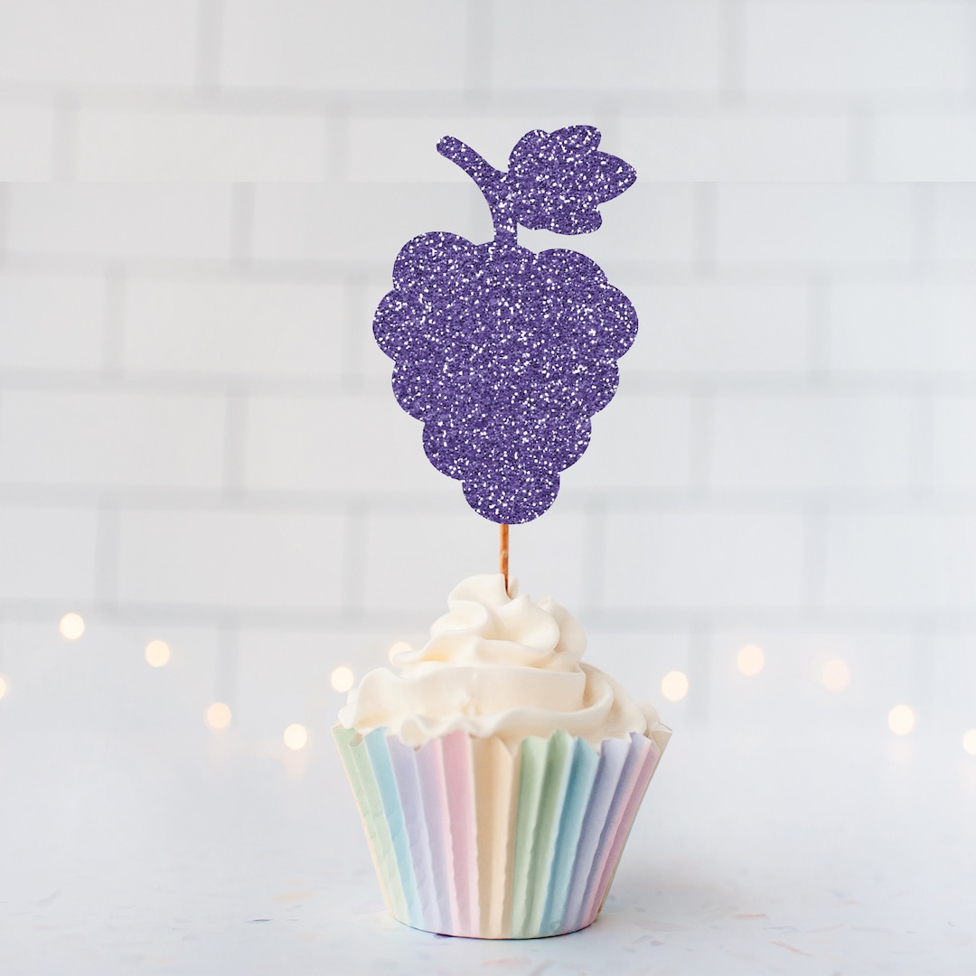 Glitter Grapes Cupcake Toppers, Farmers Market Party, Fruits and ...