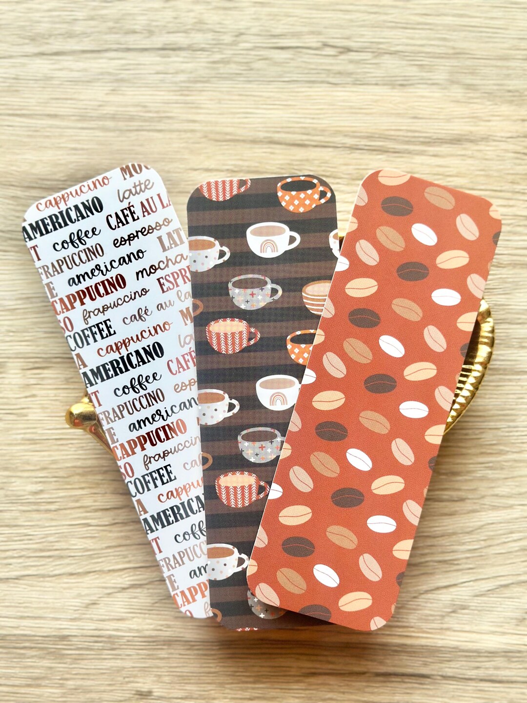 Coffee Patterned Bookmarks, Patterned Bookmark, Bookish Gift, Reader ...