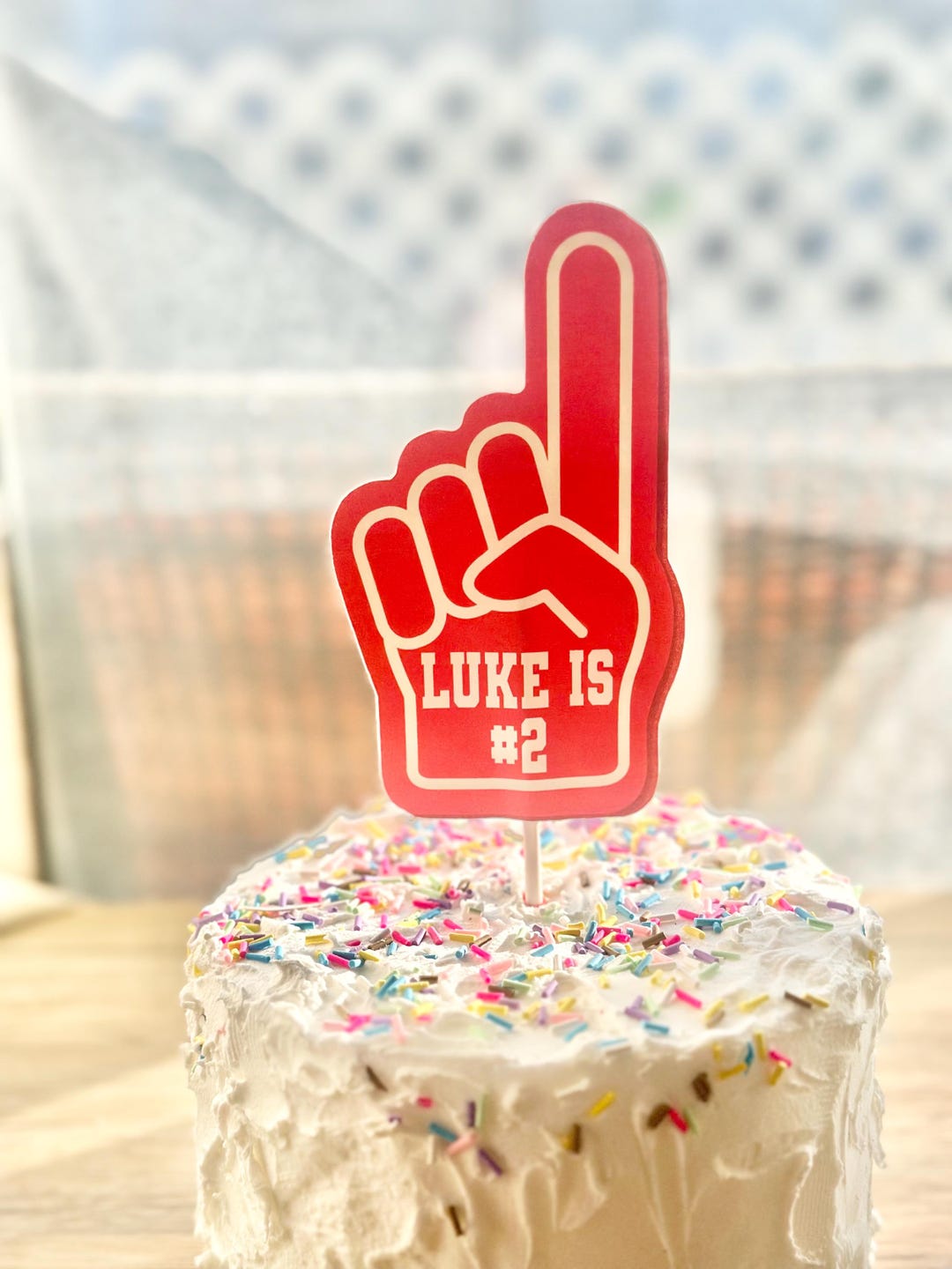 Personalized Glitter Fan Finger Cake Topper Cake Topper, Sports ...