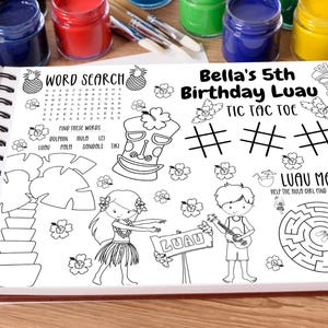 Editable Luau Activity Sheet Game, Printable Island Party Activity Page ...