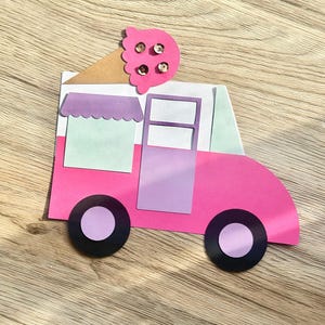 Ice Cream Truck Paper Craft Kit, Ice Cream Arts & Crafts Kit for Kids ...