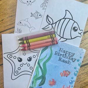 Personalized Under the Sea Coloring Kit Favors, Under the Sea Coloring ...