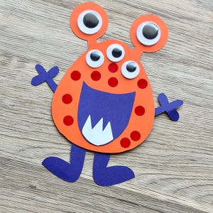 Little Monster Paper Craft Kit Halloween Arts & Crafts Kit for Kids ...