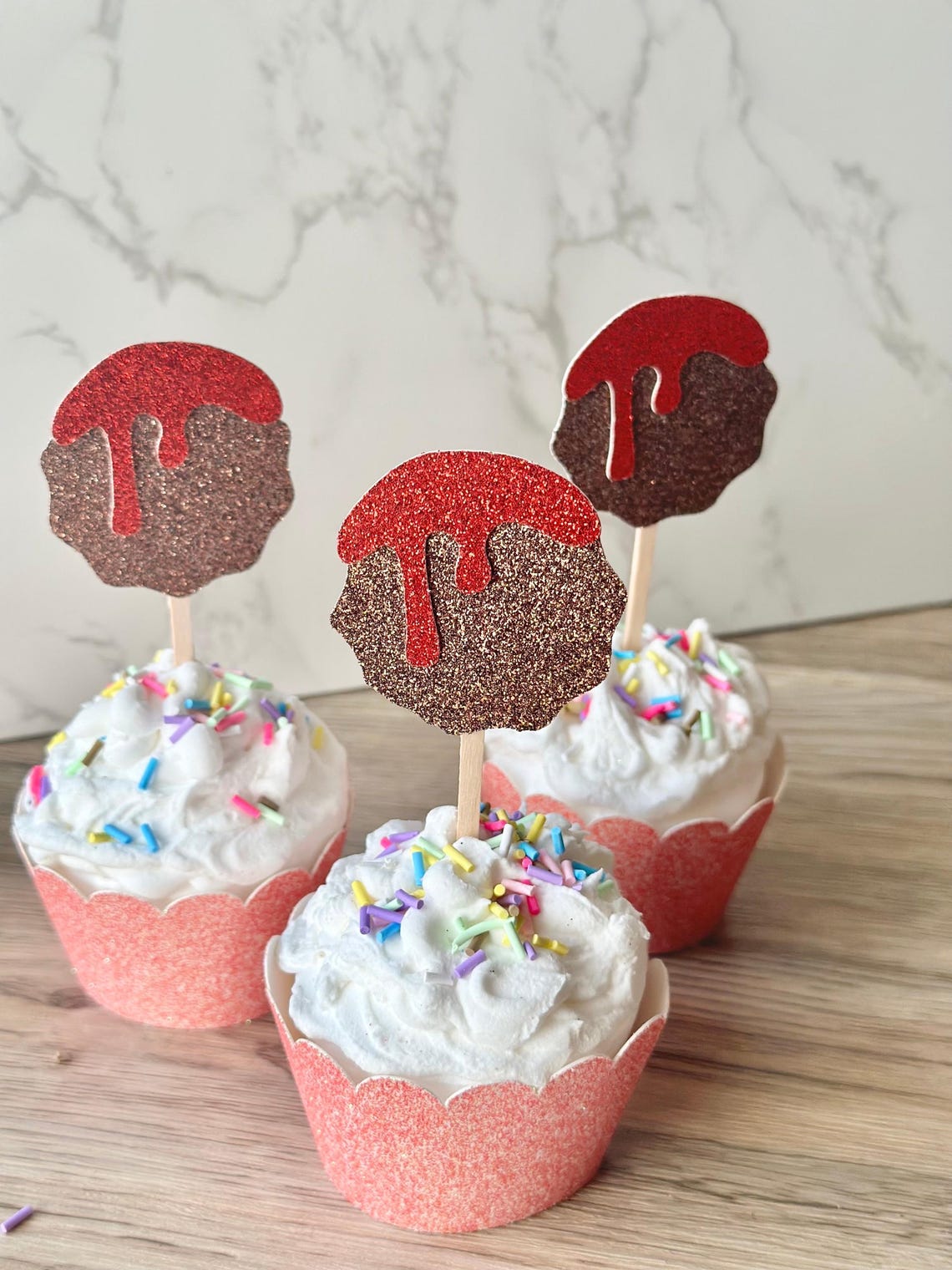 Glitter Meatball Cupcake Toppers, Pasta Night, Italian, Spaghetti ...