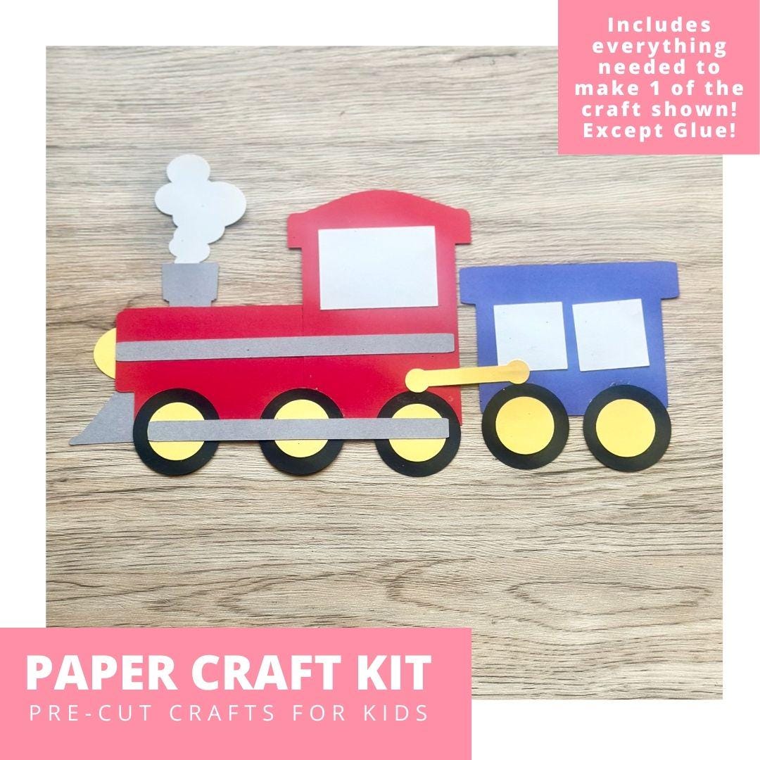 Train Paper Craft Kit, Train Arts & Crafts Kit for Kids, Railroad Craft ...