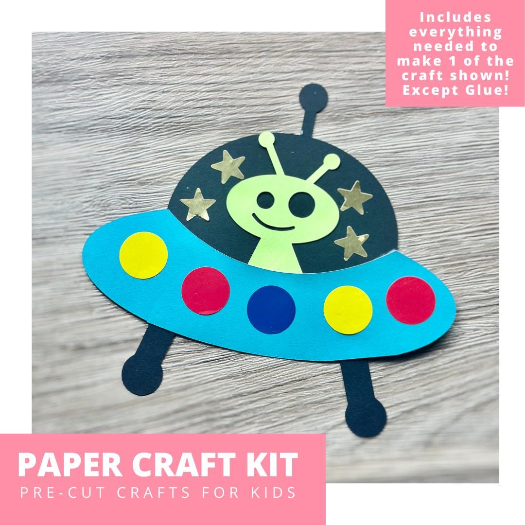 Flying Saucer Paper Craft Kit, UFO Arts & Crafts Kit for Kids, Space ...