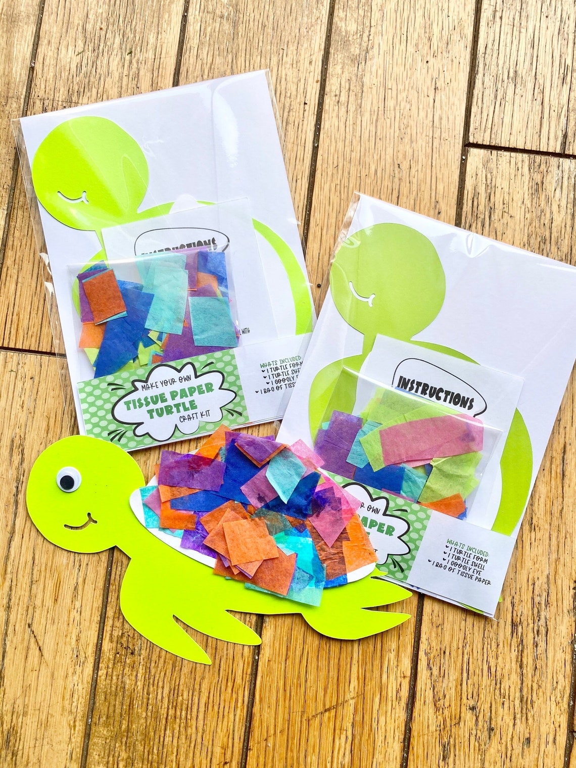 Tissue Paper Turtle Paper Craft Kit Turtle Arts & Crafts Kit for Kids ...