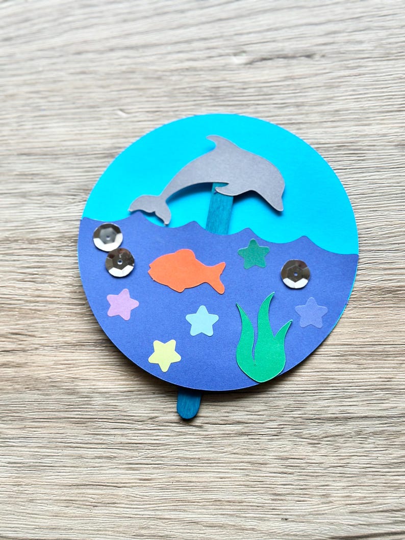 Swimming Dolphin Paper Craft Kit, Dolphin Craft Kit for Kids, Under the ...
