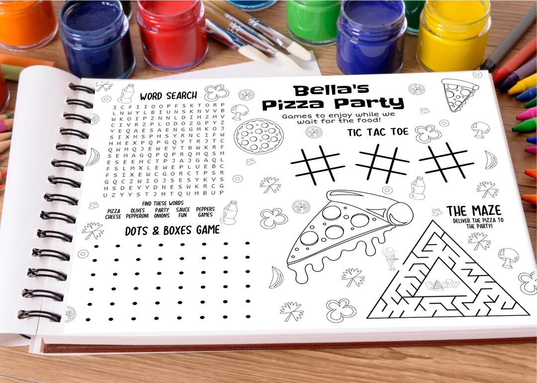 Editable Pizza Activity Sheet Game, Printable Pizza Party Activity Page ...