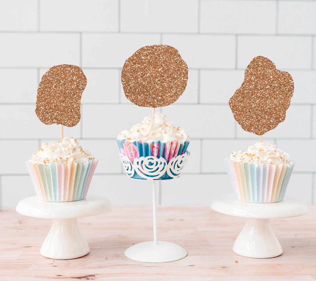 Glitter Chicken Nuggets Cupcake Toppers, Fast Food Party, Junk Food ...