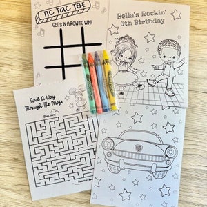 Personalized Sock Hop Coloring Kit Favors - Pink Version, 50's Diner ...
