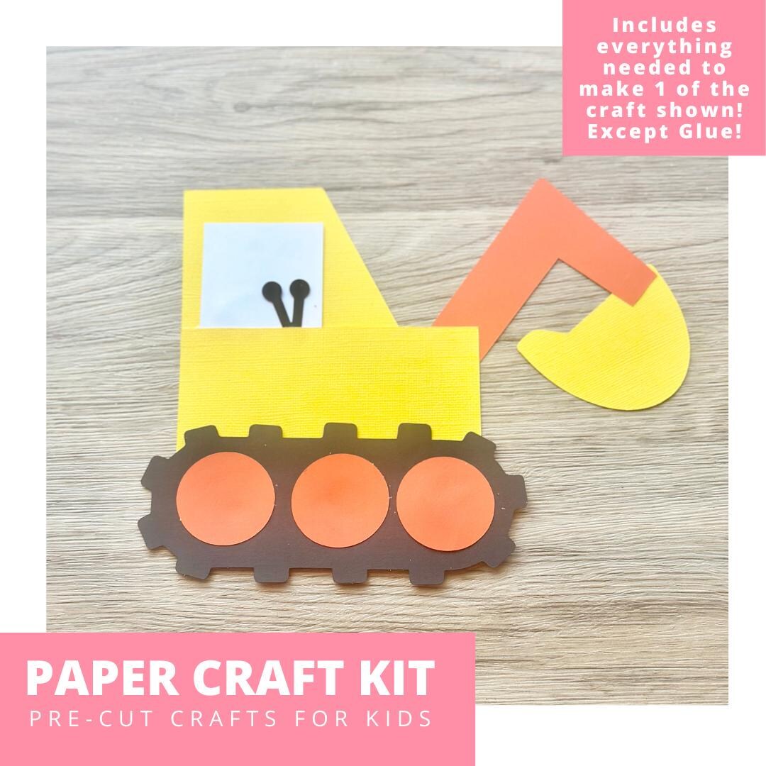 Excavator Paper Craft Kit, Excavator Arts & Crafts Kit for Kids ...