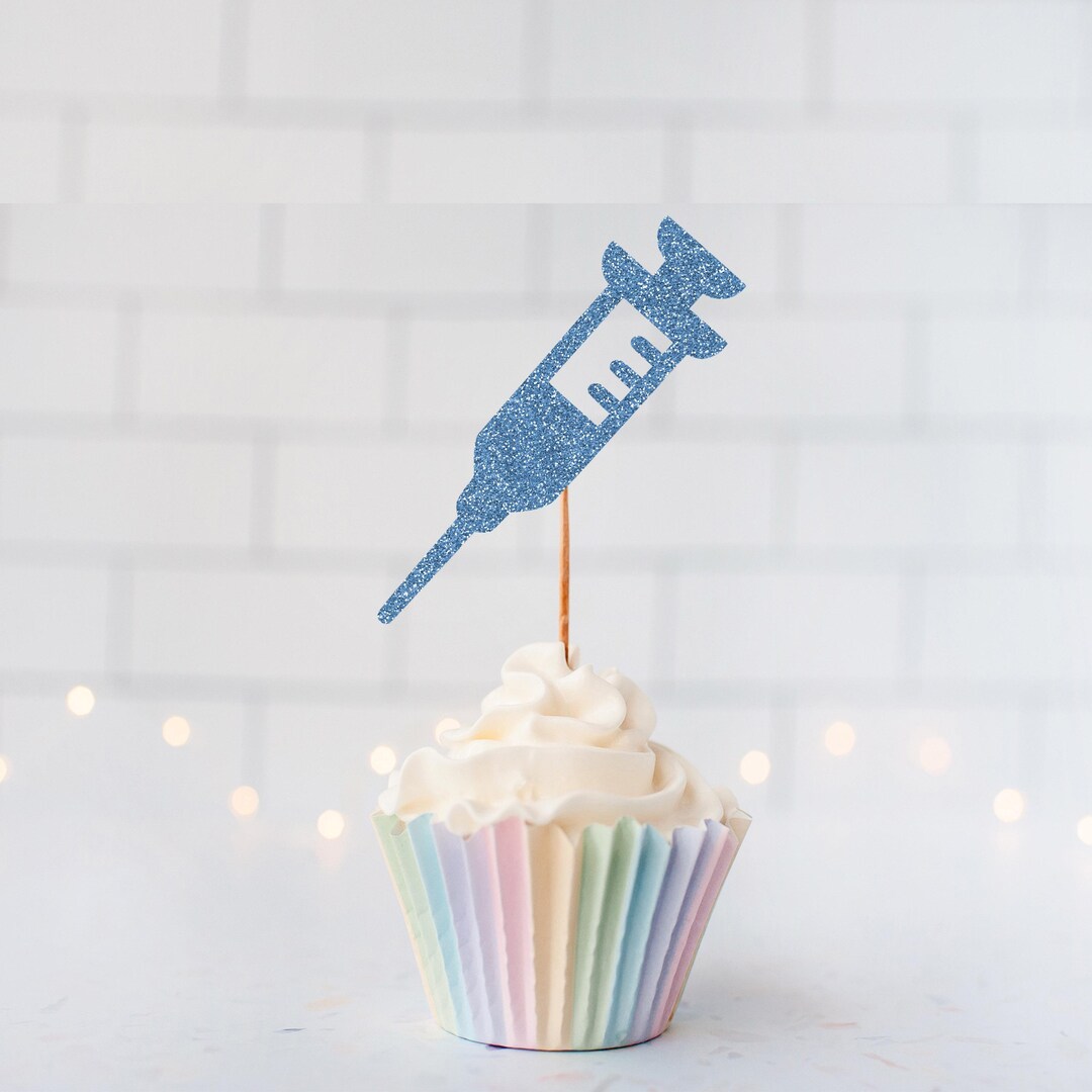 Glitter Syringe Cupcake Toppers, Glitter Cupcake Toppers, Glitter Cake ...