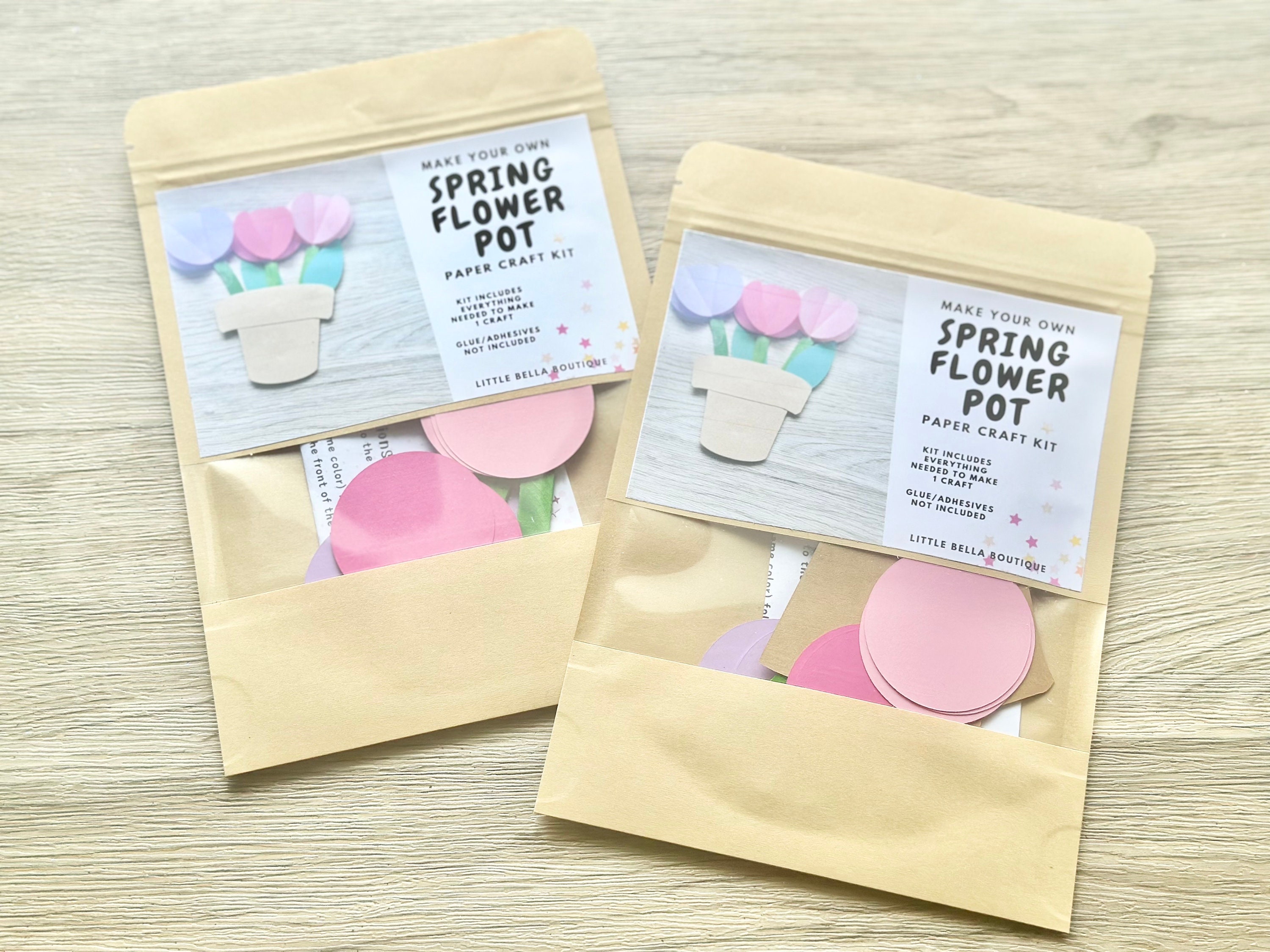 Spring Flower Pot Paper Craft Kit Flower Arts & Crafts Kit for Kids ...