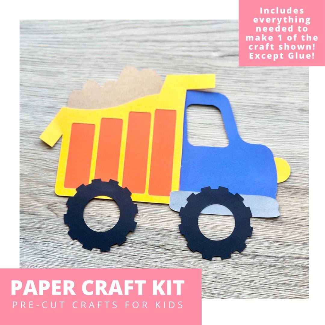 Dump Truck Paper Craft Kit, Construction Arts & Crafts Kit for Kids ...