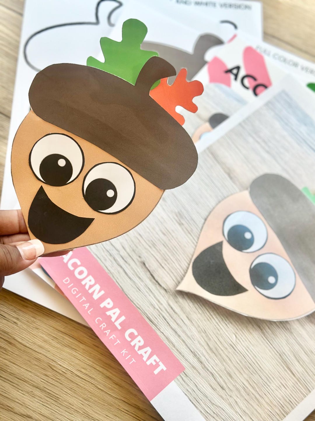 Printable Acorn Pal Paper Craft Kit, Digital Craft Kit, Download and ...