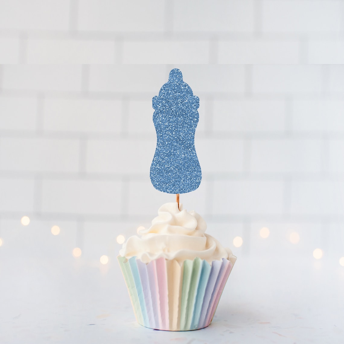 Glitter Baby Bottle Cupcake Toppers Glitter Cupcake Toppers Glitter ...