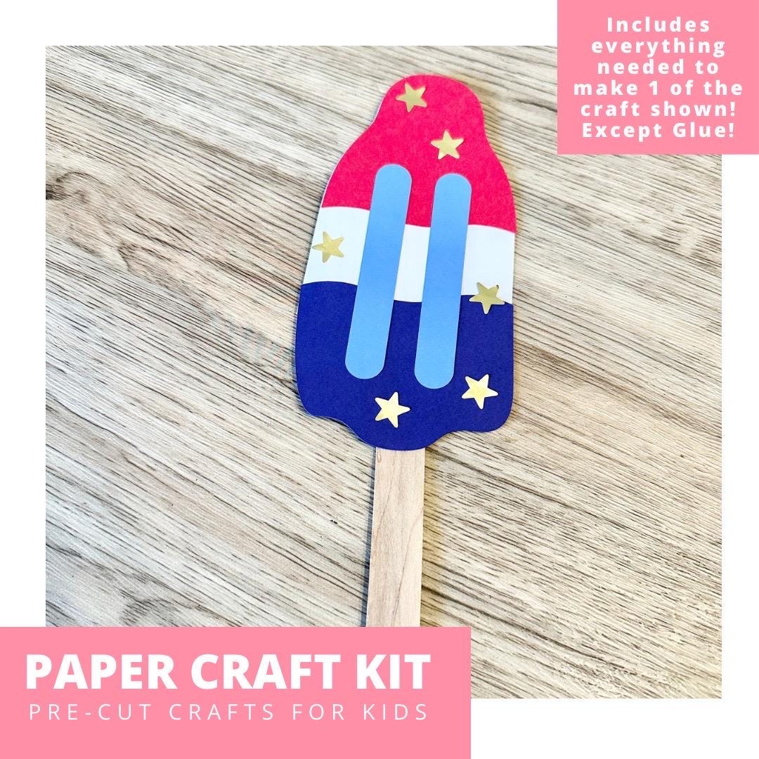 Red, White and Blue Ice Pop Paper Craft Kit, Ice Pop Arts & Crafts Kit ...