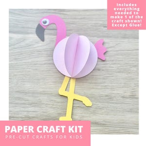 Flamingo Paper Craft Kit, Flamingo Arts & Crafts Kit for Kids, Flamingo ...