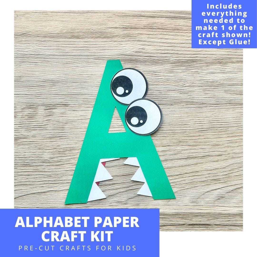A is for Alligator Paper Craft Kit, Alphabet Arts & Crafts Kit for Kids ...
