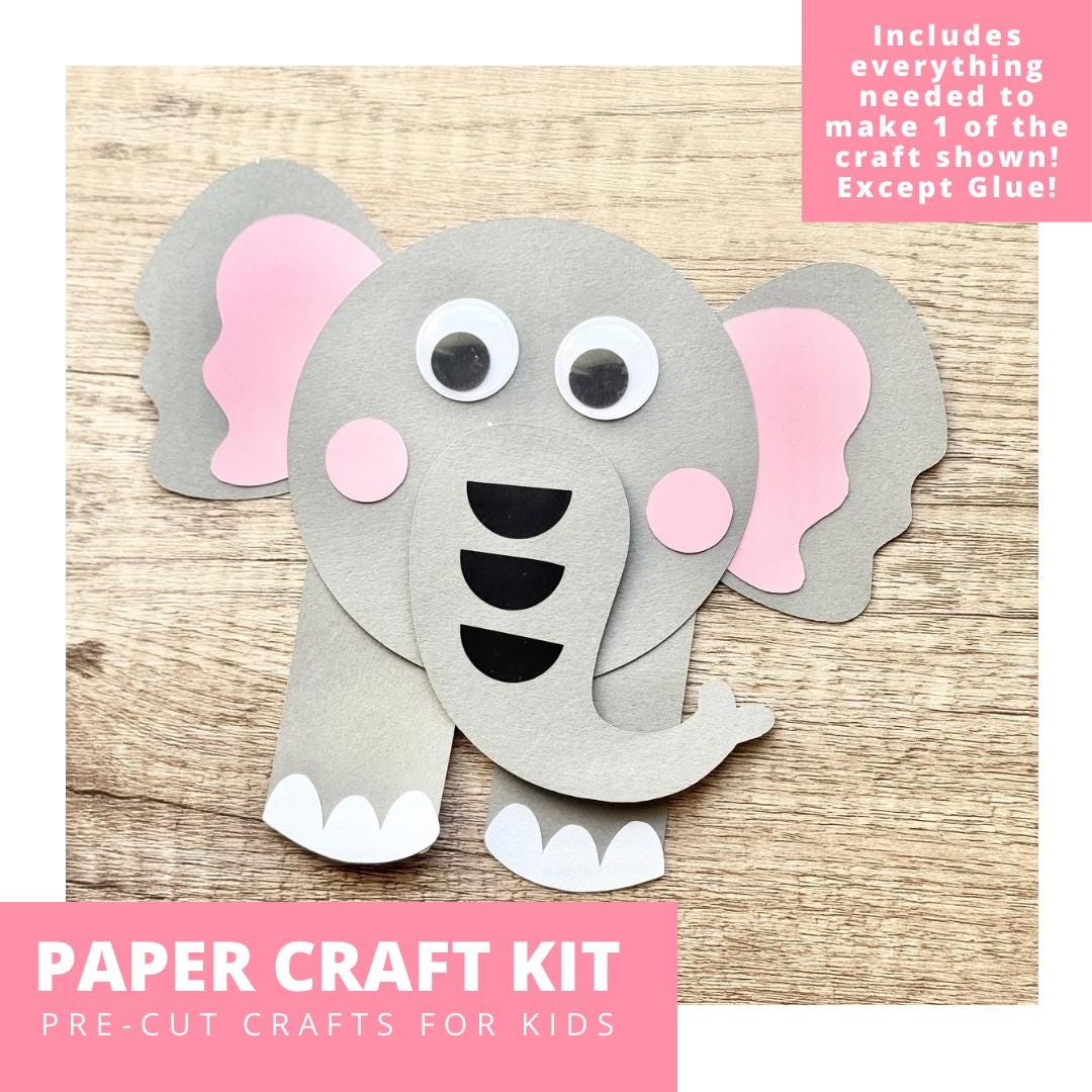 Elephant Paper Craft Kit, Elephant Arts & Crafts Kit for Kids, Zoo ...