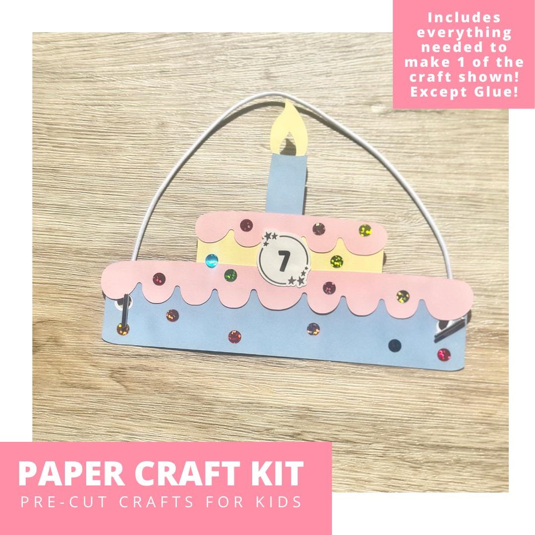 Birthday Cake Crown Paper Craft Kit, Birthday Arts & Crafts Kit for ...