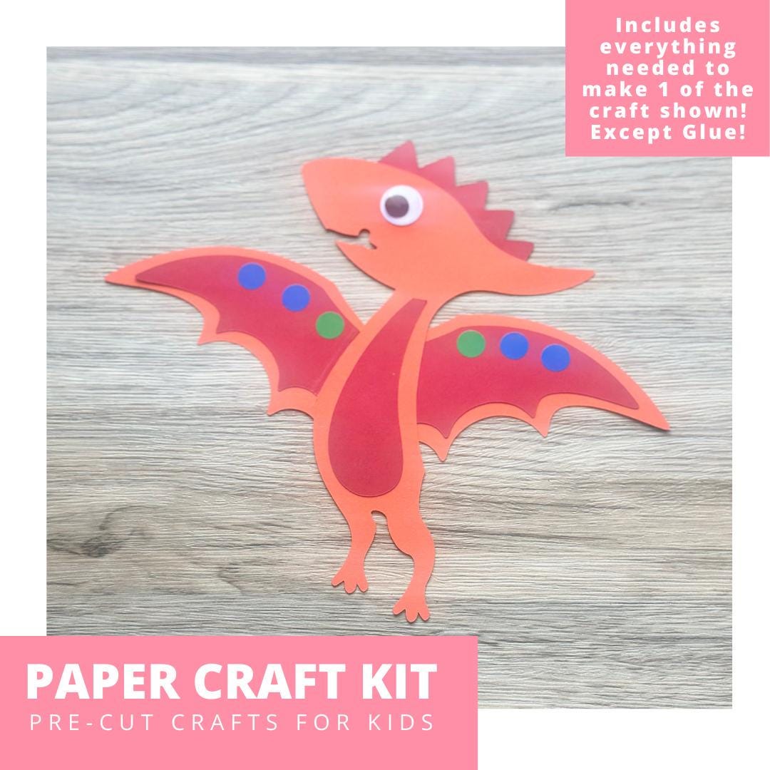 Pterodactyl Paper Craft Kit, Dinosaur Arts & Crafts Kit for Kids ...