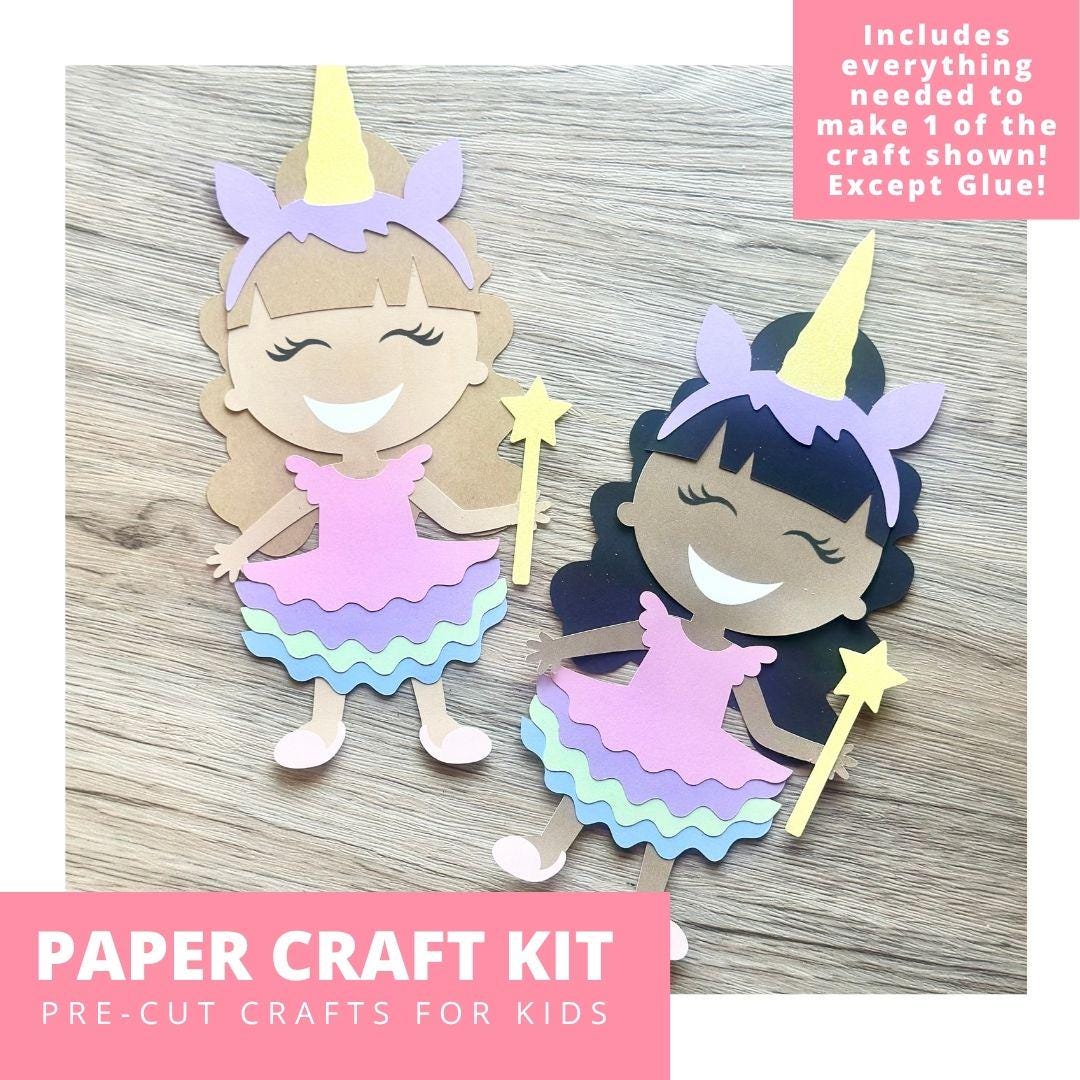 Unicorn Princess Paper Doll Paper Craft Kit, Princess Arts & Crafts Kit ...