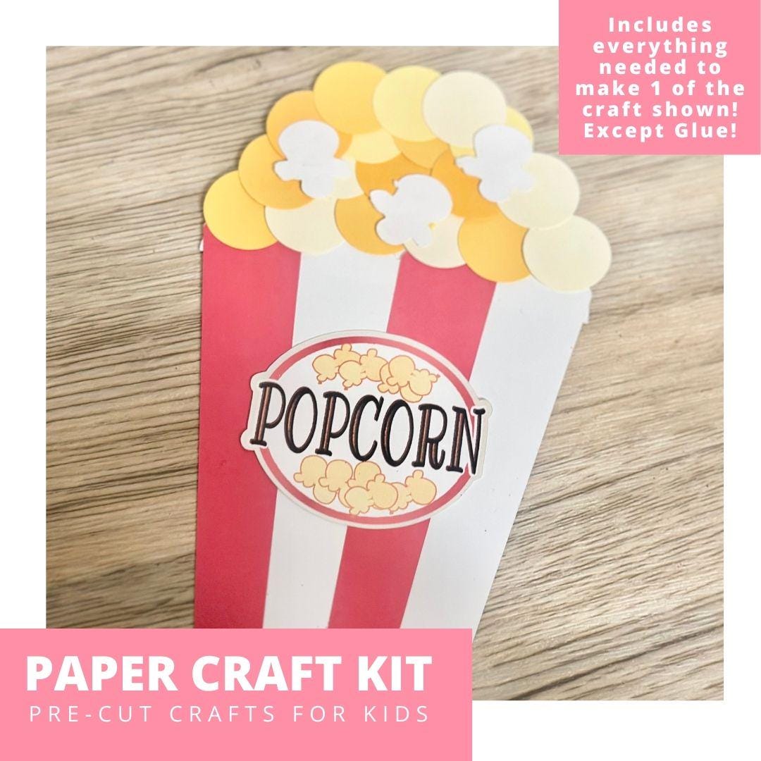 Poppin’ Popcorn Paper Craft Kit, Popcorn Arts & Crafts Kit for Kids ...