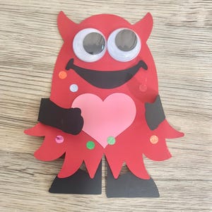 Love Monster Paper Craft Kit Valentine's Arts & Crafts Kit for Kids ...