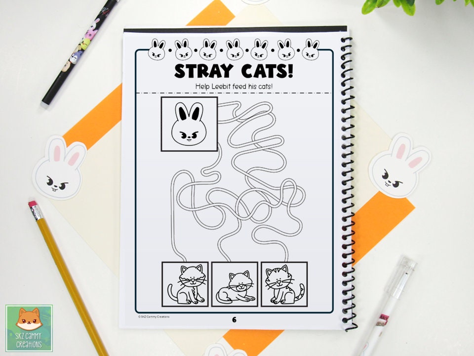 Stray Kids SKZOO Activity Book | Puzzles, Mazes, Coloring (digital Copy ...