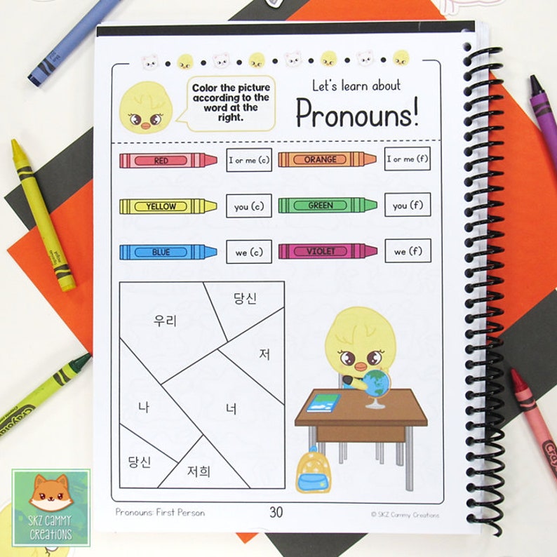 Stray Kids SKZOO Learn Korean Digital Workbook #2: Pronouns - Etsy