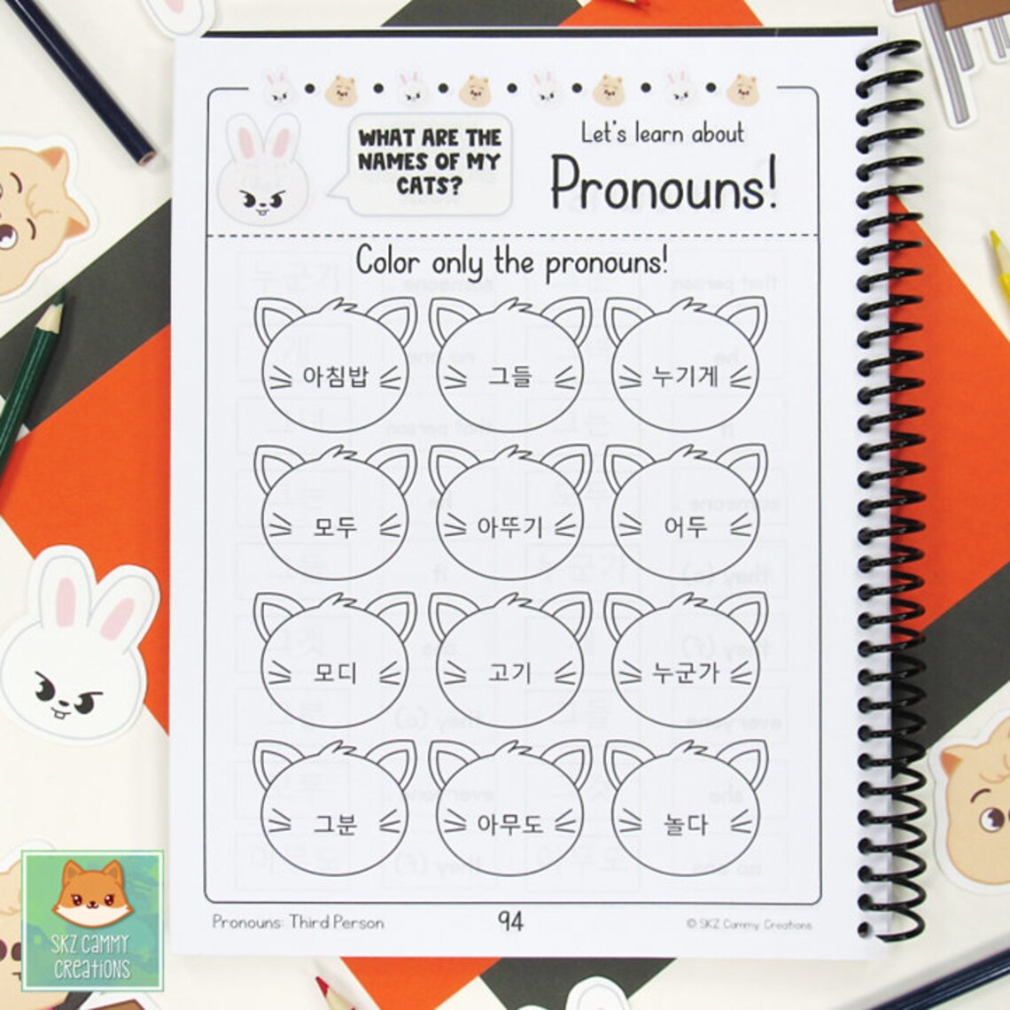 Stray Kids SKZOO Learn Korean Digital Workbook #2: Pronouns - Etsy