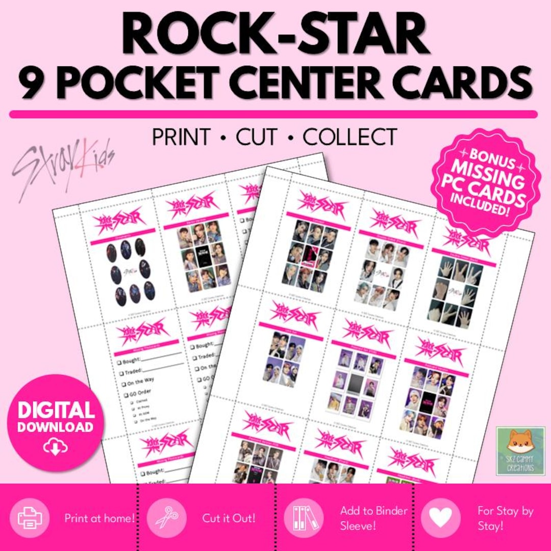 Printable Stray Kids ROCK-STAR PC Template | 9 Pocket Binder Filler ...