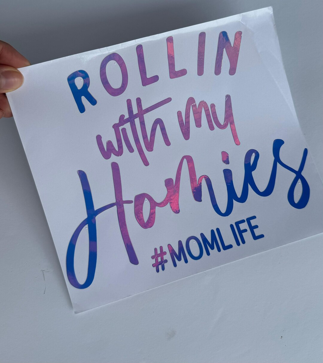 Holographic 'rollin With My Homies' - Mom Life Decal, Waterproof - Etsy