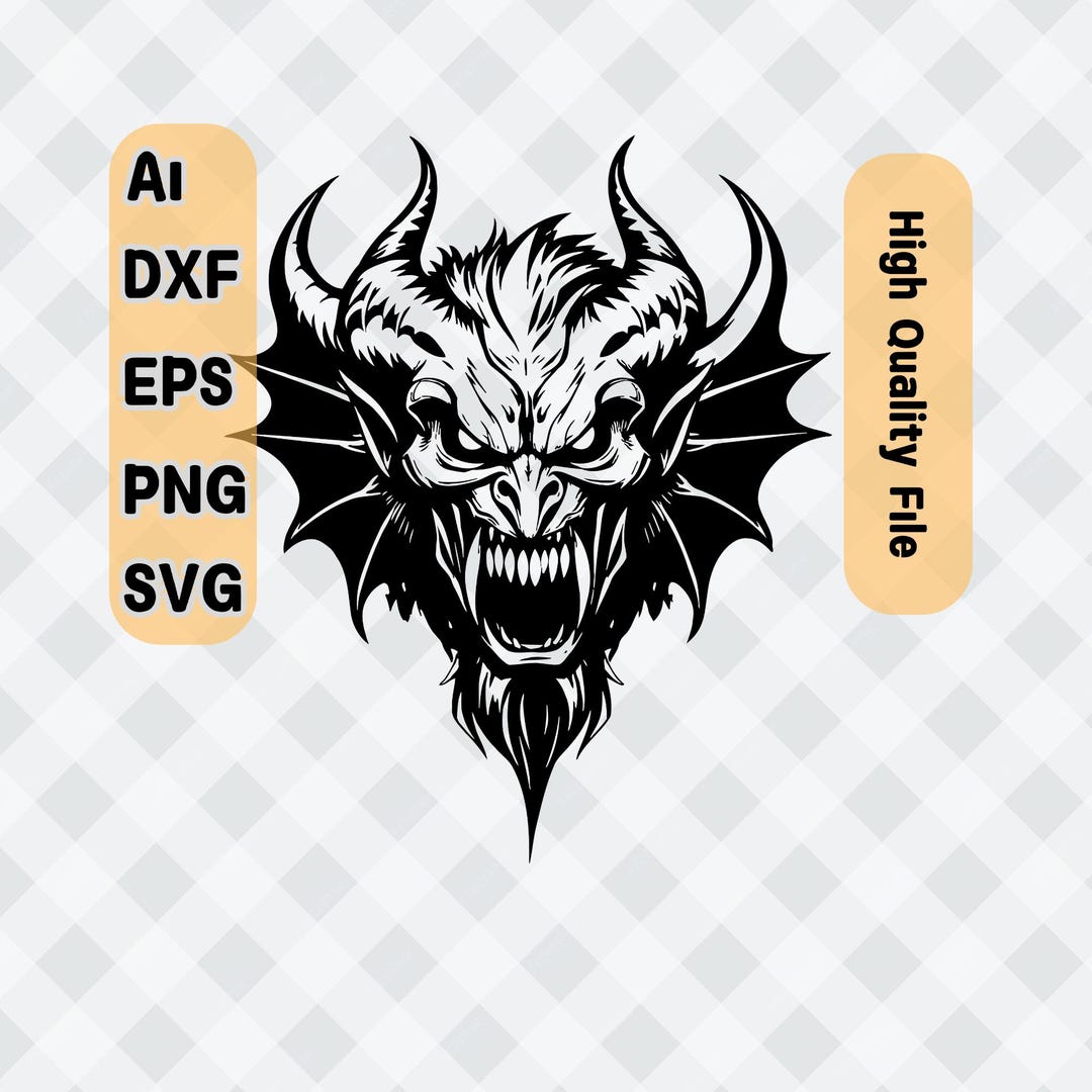 Dark Fantasy Demon Vector Ai,dxf,eps,svg,png for Laser & Print - Etsy