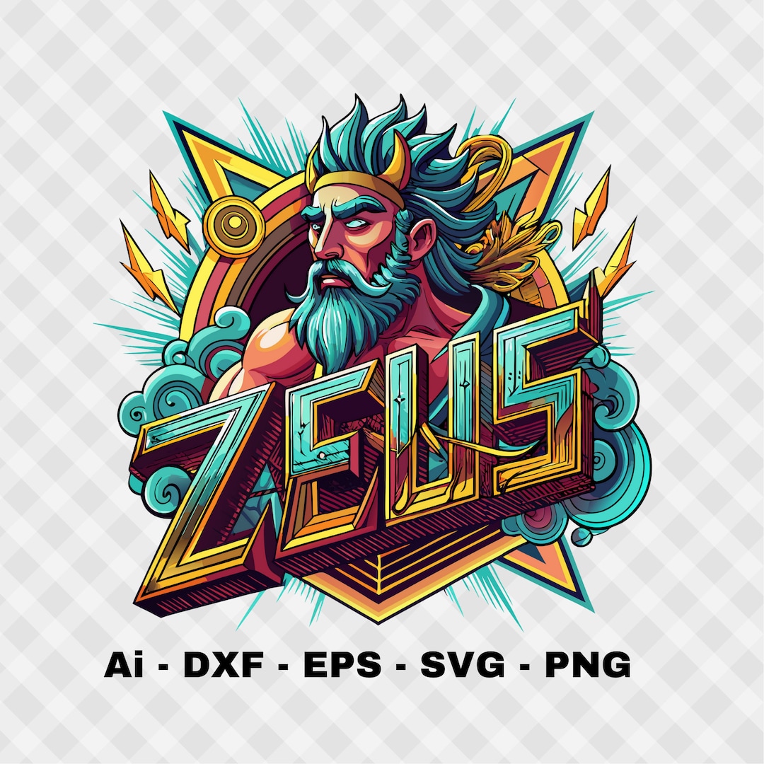 Zeus Text Files Ai, Dxf, Eps, Svg, Png Greek Mythology, Zeus Design ...