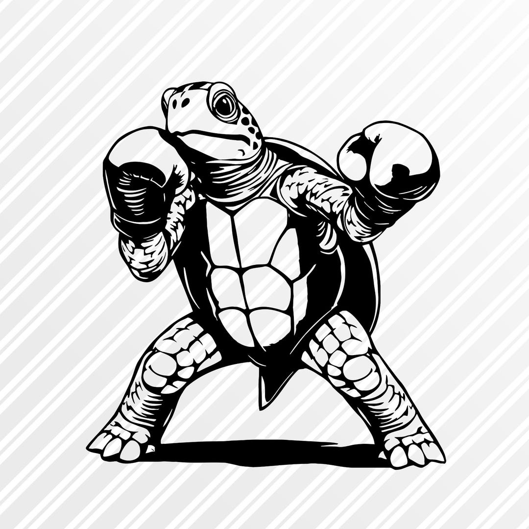 Boxing Turtle Ai, Dxf, Eps, Svg, Png for Clipart Laser Cutting Projects ...