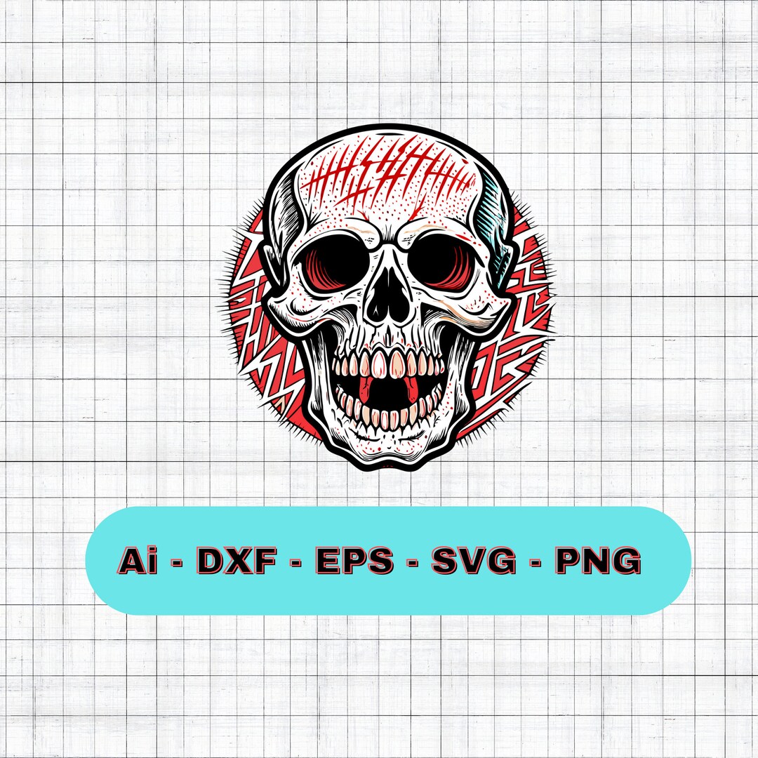 Detailed Skull Vector Art Ai,dxf,eps,svg,png Files - Etsy