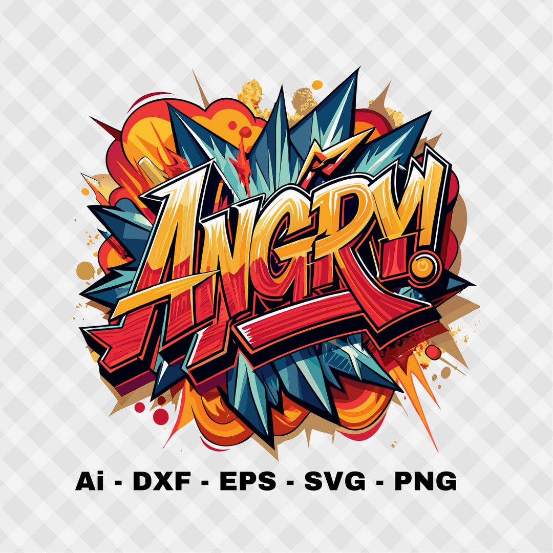 Bold Angry Text Files Ai, Dxf, Eps, Svg, Png Bold Typography, Angry ...